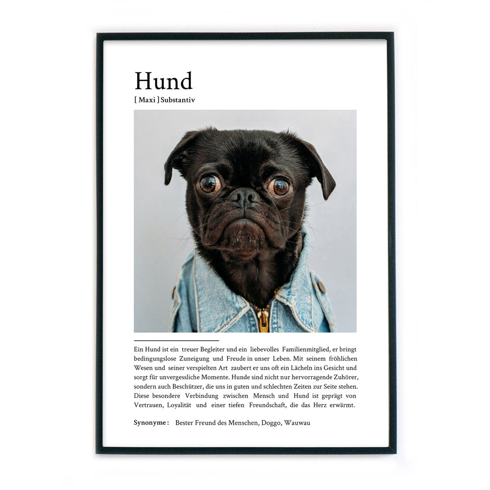 Personalisiertes Geschenk an Hundebesitzer - Definition Hund Poster ...