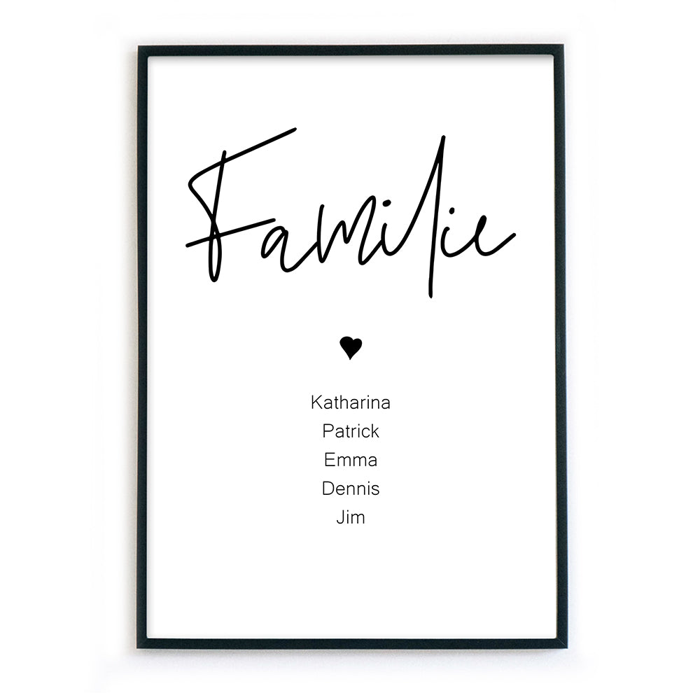 Familienposter - Personalisiertes Poster Familie mit Namen – 4one Pictures